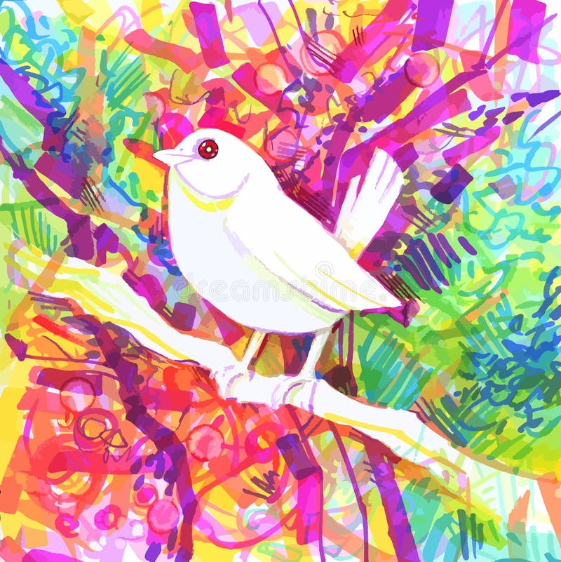 Rainbow Bird with a Colourful Background Stock Vector - Illustration of ...