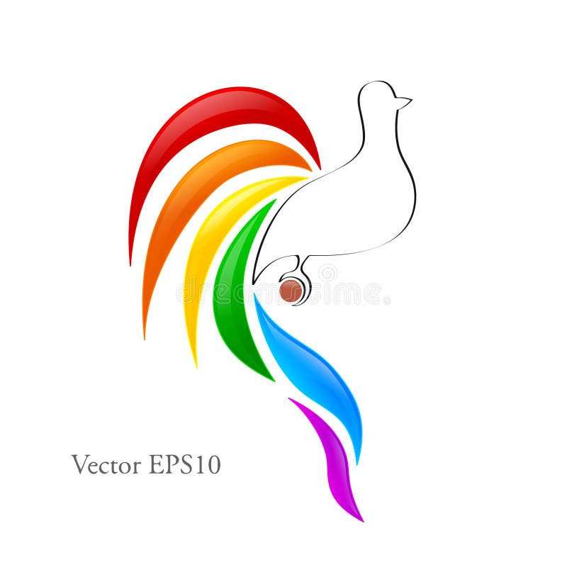 Rainbow bird logo stock vector. Illustration of peace - 18752900