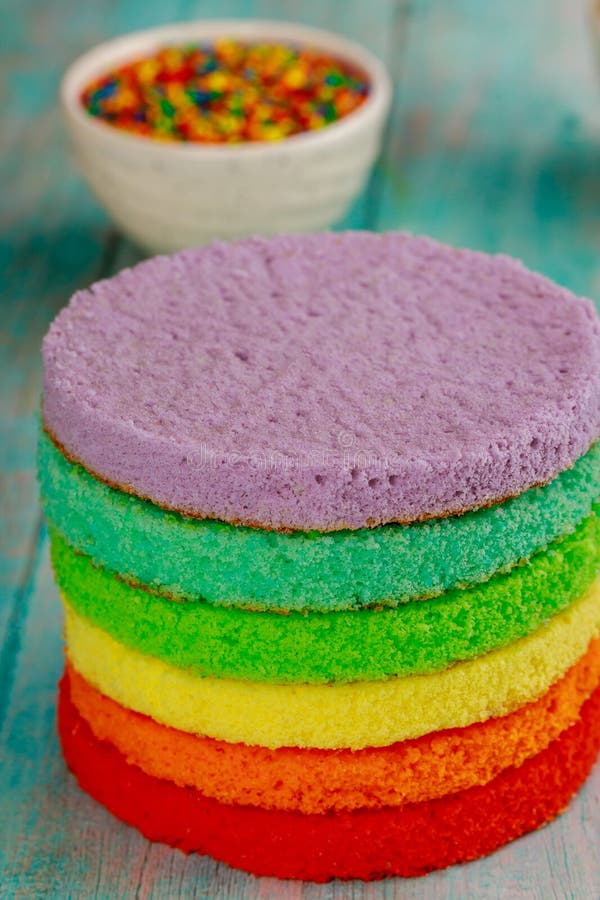 Rainbow birthday cupcake stock image. Image of party - 179540729