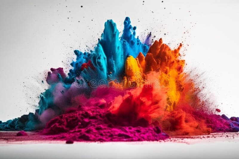 Rainbow Blast: a Burst of Creativity and Color. Ai Generated Stock ...