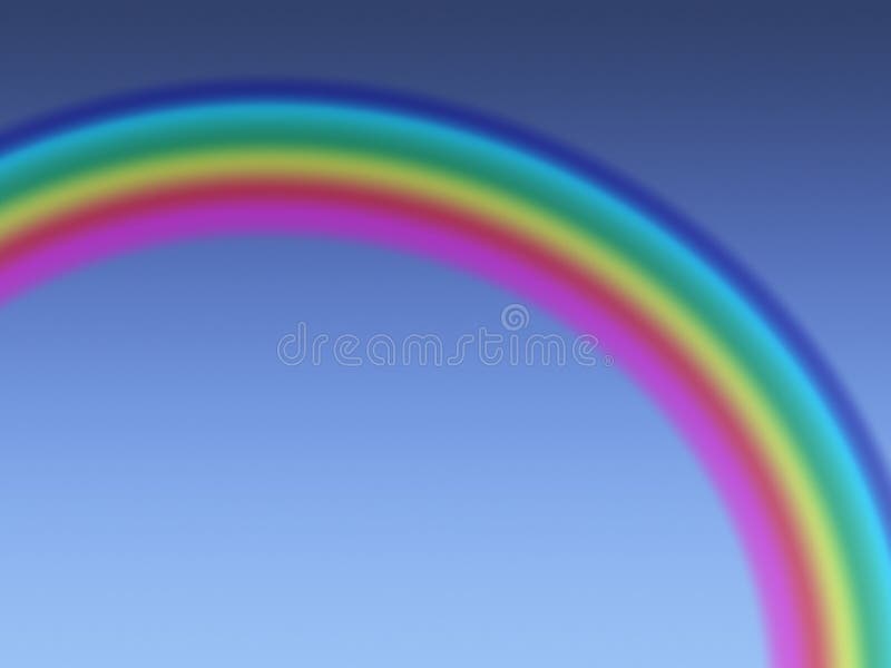 Rainbow on a Blue Clear Sky Stock Illustration - Illustration of poster ...