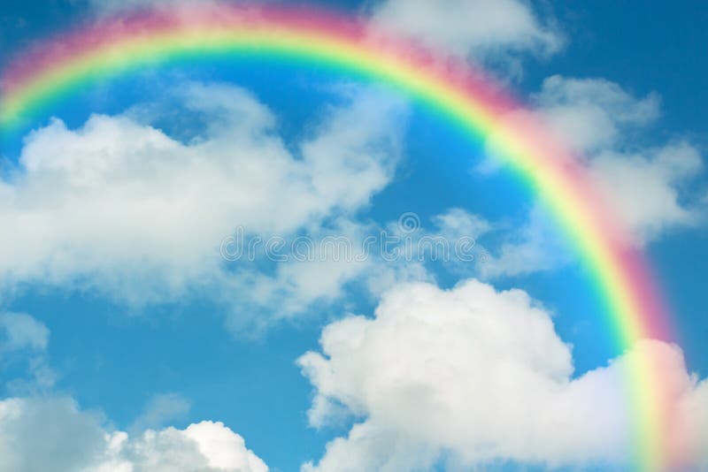 Rainbow in Blue sky stock image. Image of environment - 180605415