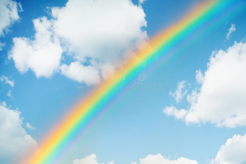 Rainbow in the blue sky stock image. Image of beauty - 175529001