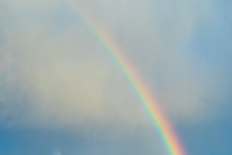 Rainbow in Blue Sky with White Cloud after Rain Stock Image - Image of ...
