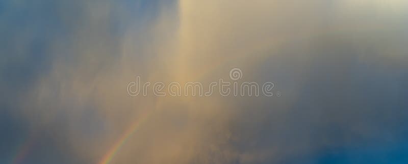 Rainbow in Blue Sky with White Cloud after Rain Stock Image - Image of ...