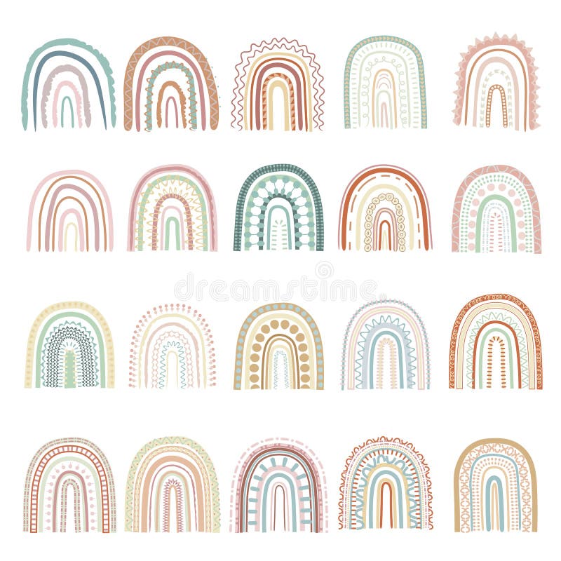 Boho Rainbow, Bohemian Style Stock Vector - Illustration of isolated ...