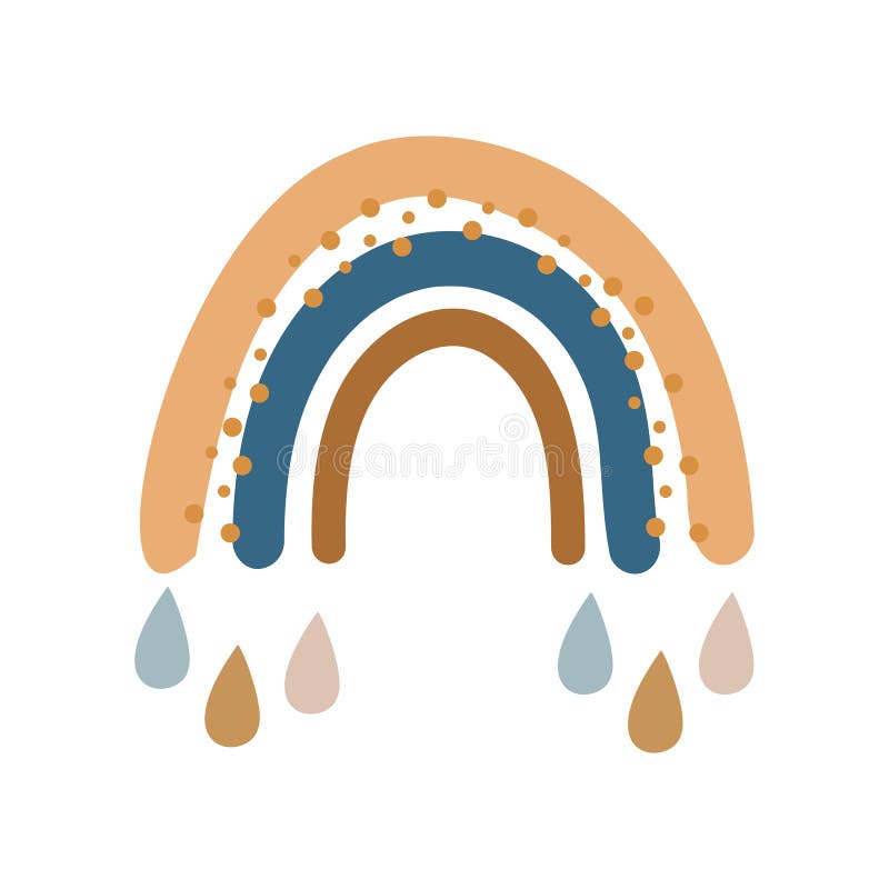 Rainbow Boho Print, Abstract Rainbow Vector, Nursery Vector, Boho Child ...
