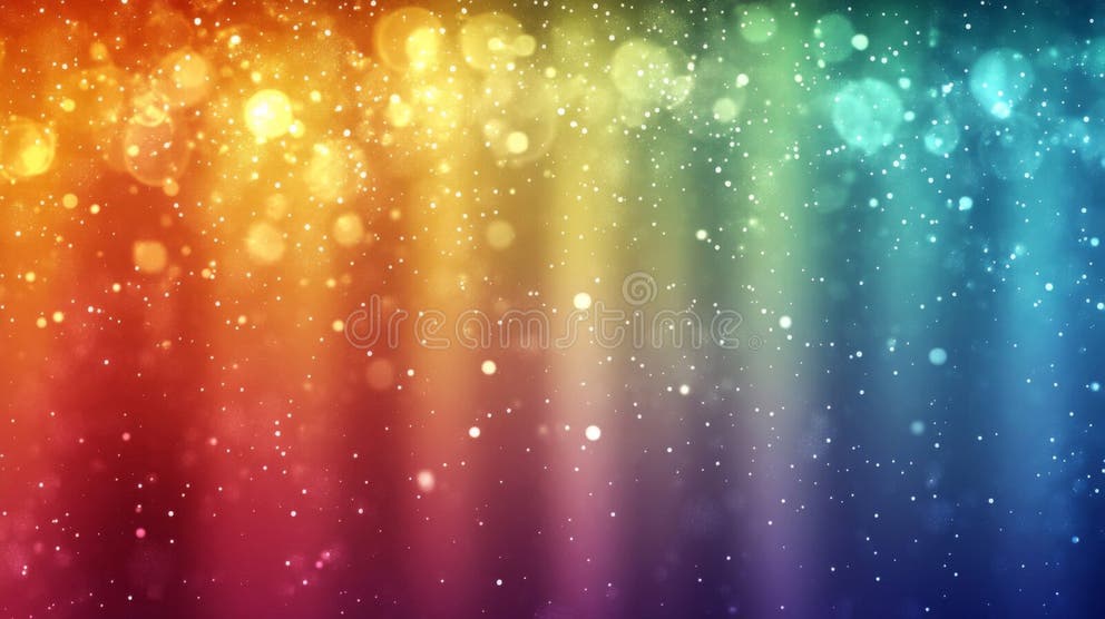 Rainbow Bokeh Background with Sparkling Dust Particles Stock ...