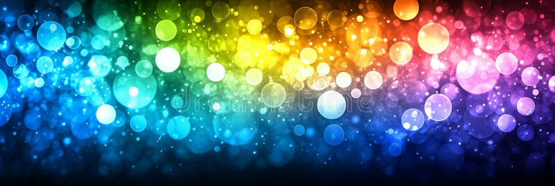Rainbow Bokeh Lights Background Colorful Abstract Sparkle Design Stock ...