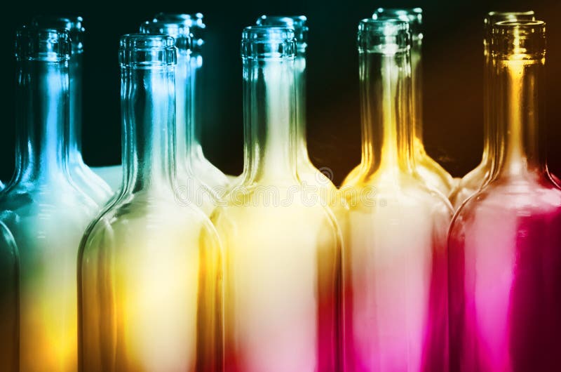 Rainbow Bottle Row stock photo. Image of multicolored - 63317214