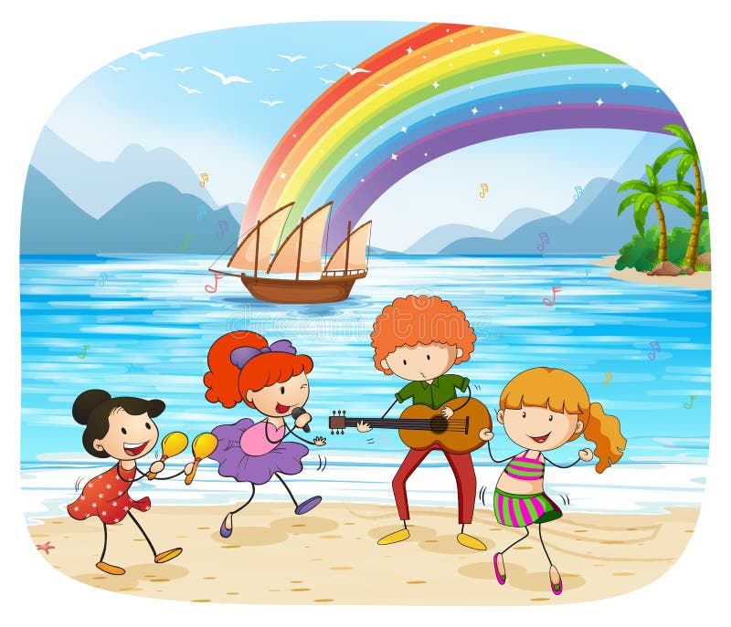 Boy singing and dancing stock vector. Illustration of object - 8848038