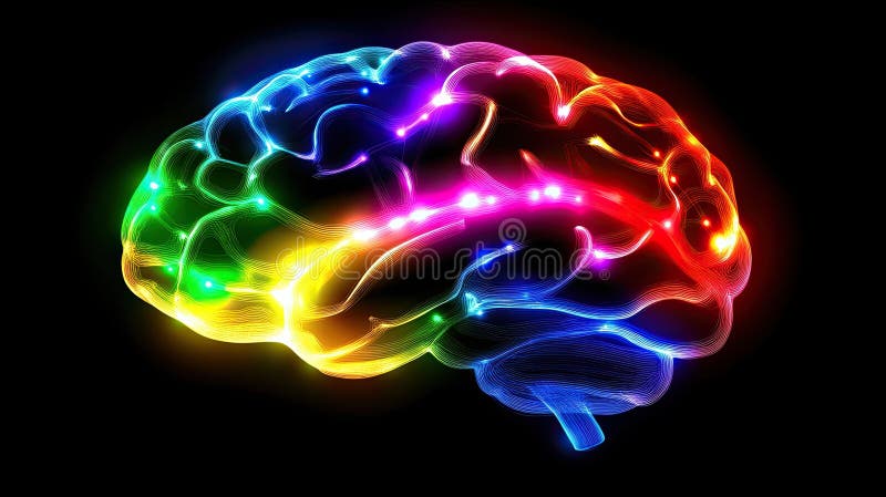 Rainbow Brain, Human Brain, Neurology, Colorful Brain Stock Photo ...