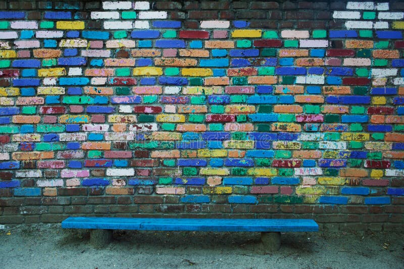 Rainbow brick wall stock photo. Image of texture, brick - 80762250