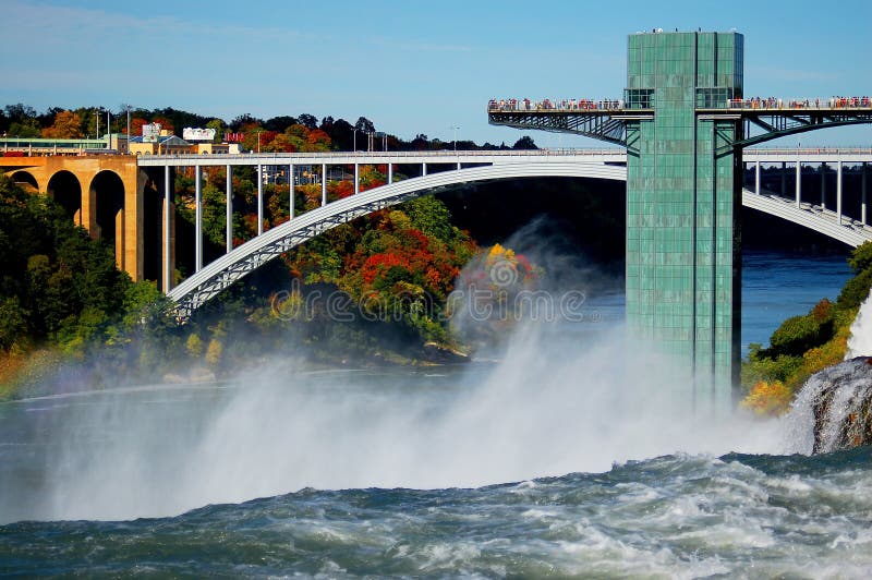 Entrance To Niagara Falls NY with Statue of Nikola Tesla Stock Image ...