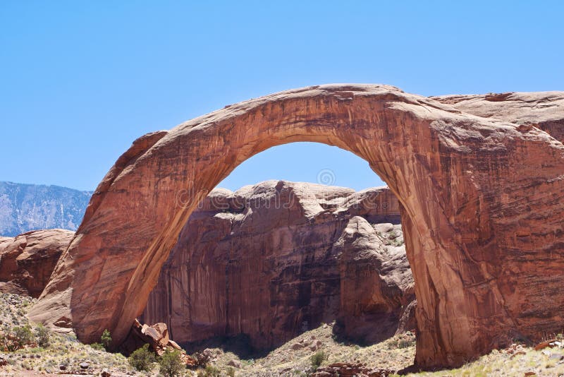 Rainbow Bridge Natural Arch, Lake Powell, Arizona Stock Photo - Image ...