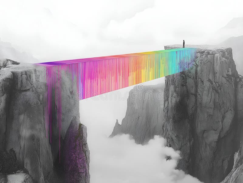 Rainbow Bridge, Rock Formations, Suspension Bridge, Gray-scale ...