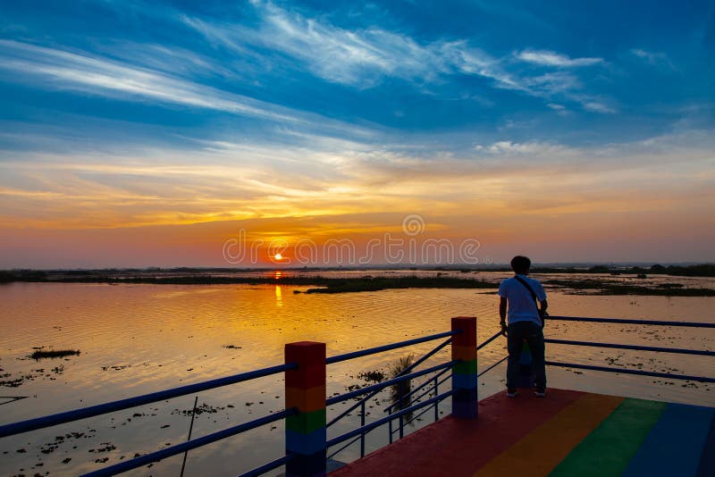 Rainbow Bridge, Sunrise Background Stock Image - Image of panoramic ...