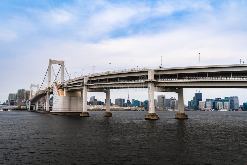 Rainbow Bridge in Tokyo, Japan Stock Photo - Image of metropolitan ...