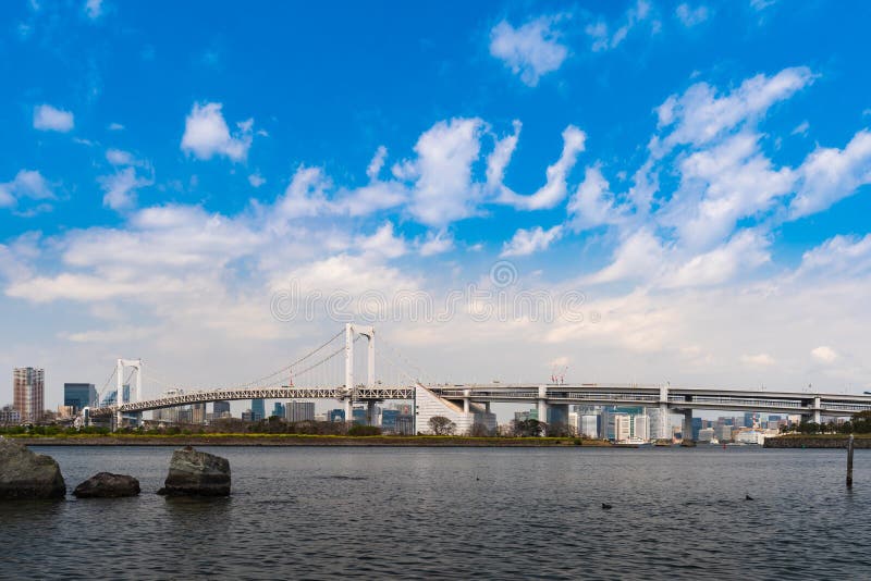 Rainbow Bridge in Tokyo, Japan Stock Image - Image of tokyo, bridge ...