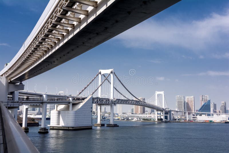 The Rainbow Bridge Tokyo stock image. Image of city, japanese - 64270479