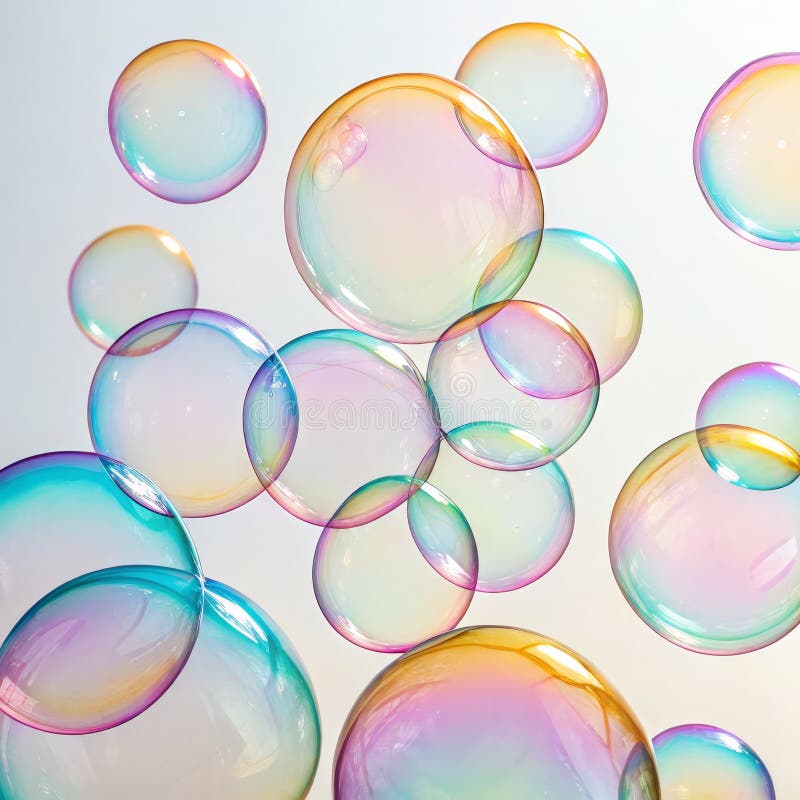 Rainbow Bubbles Iridescent Soap Bubbles, Floating, Abstract, Colorful, Texture. Bubble, Soap ...