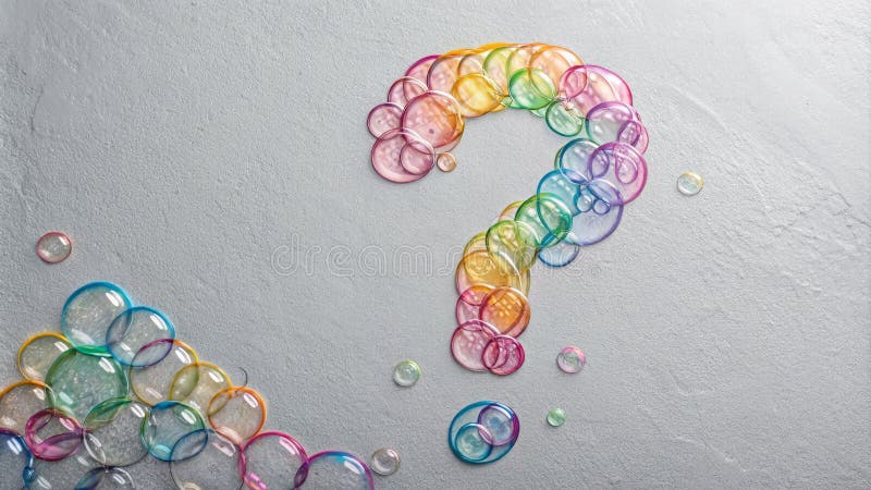 Rainbow Bubbles Question Mark Composition on Grey Stock Illustration ...