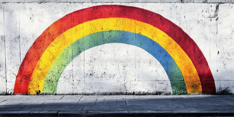 Rainbow Building Mural stock photo. Image of street - 375521316