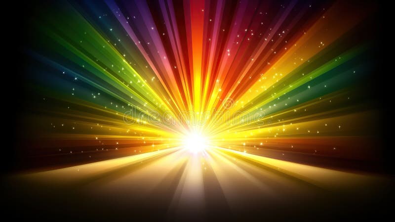 229 Vibrant Rainbow Light Rays Burst Abstract Background Stock Photos ...