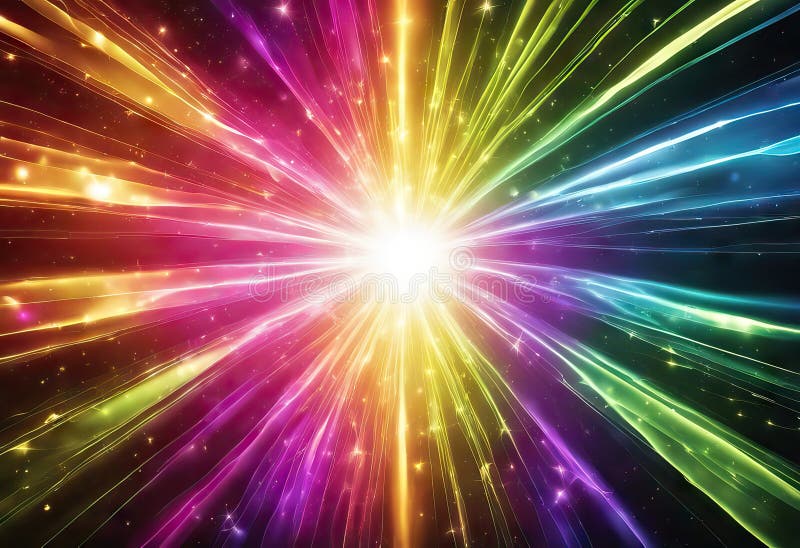 Rainbow Burst Rays Background Stock IllustrationRainbow, Backgrounds ...