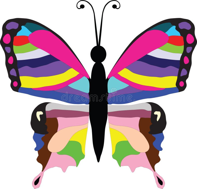 Rainbow monarch butterfly stock vector. Illustration of isolated - 92590029