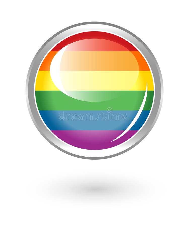Rainbow button stock vector. Illustration of pride, icon - 23214271