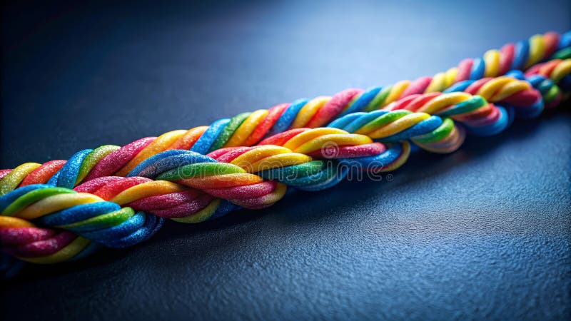 Rainbow Candy Rope, a Vibrant Twist of Sugary Delights on a Dark ...