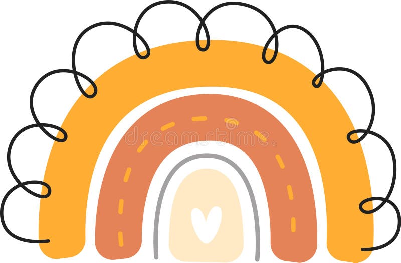 Rainbow Cartoon Drawn stock vector. Illustration of design - 303271264