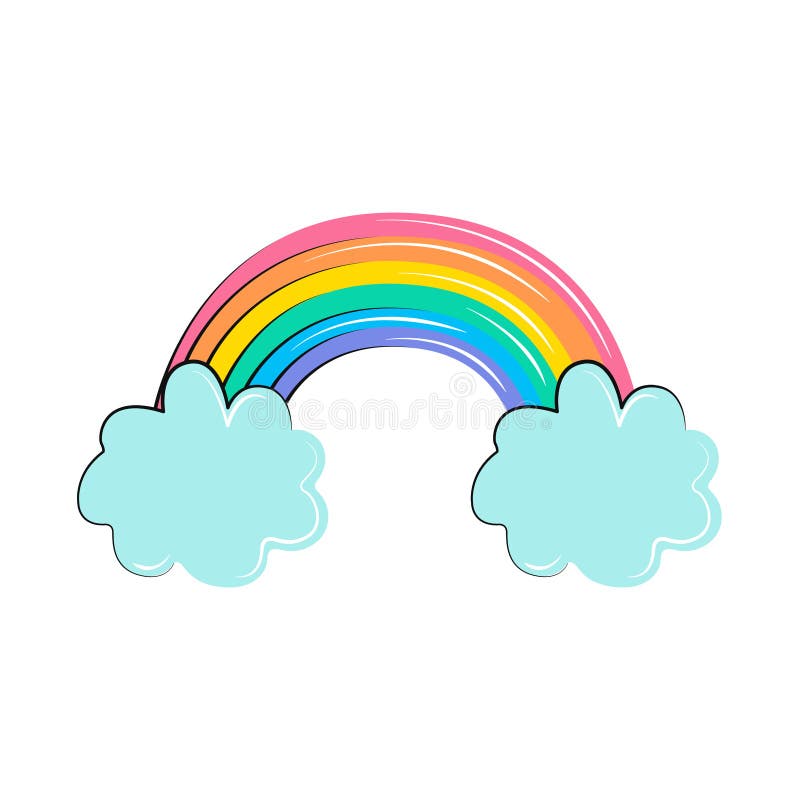 Rainbow cartoon icon stock vector. Illustration of shape - 262836924