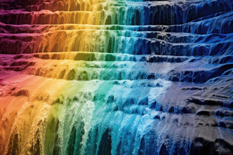 Rainbow Cascade: Dazzling Panorama Capturing a Cascading Waterfall ...