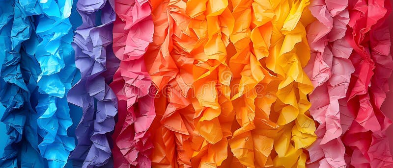 Rainbow Cascade: a Symphony in Paper. Concept Paper Art, Colorful ...