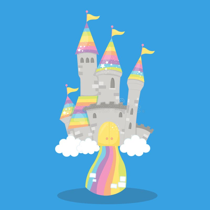 Rainbow castle 06 stock vector. Illustration of rainbow - 197987800