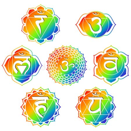 Rainbow Chakras stock vector. Illustration of enlightenment - 14017044