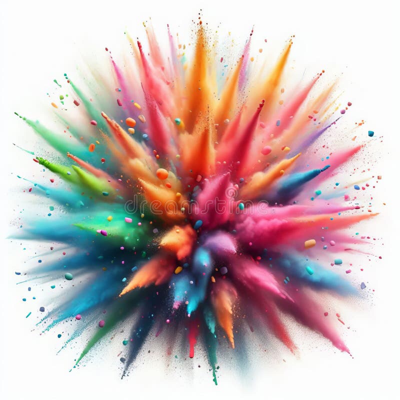 Rainbow Chalk Burst a Dazzling Explosion of Multicol Stock Illustration ...