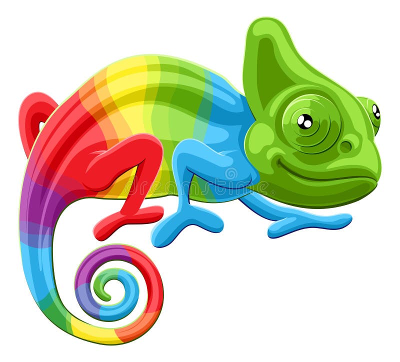Rainbow Chameleon stock vector. Illustration of clip - 83547333