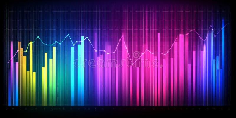 Rainbow Chart, Glowing Chart with Upward Line, Abstract Neon Glowing ...