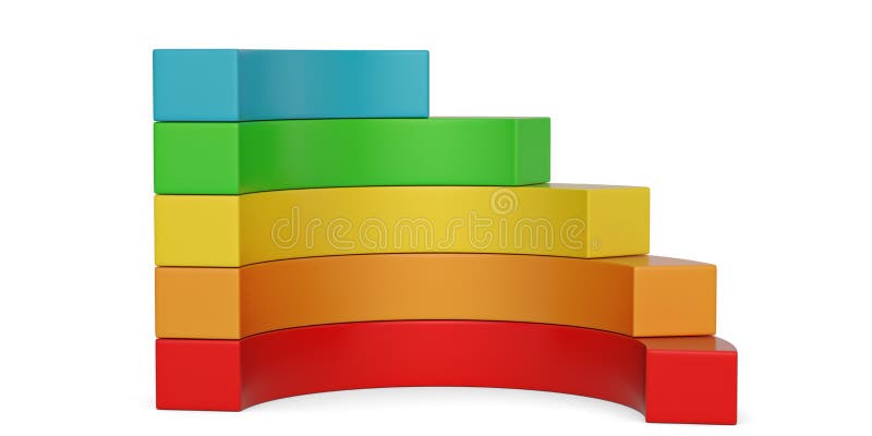 Rainbow Graph Isolated stock illustration. Illustration of blocks - 7394845