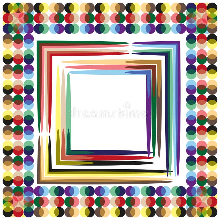 Rainbow Checkered Frame. Abstract Geometric Border. Vibrant Pattern ...