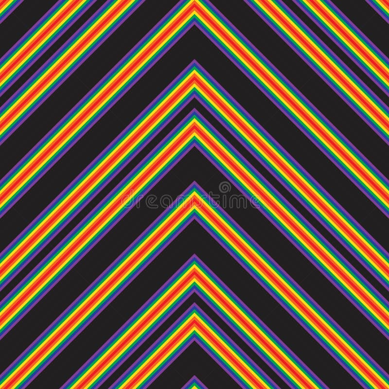 Rainbow Chevron Diagonal Stripes Seamless Pattern Background Stock Vector - Illustration of ...
