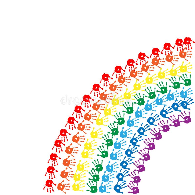 Rainbow hands stock vector. Illustration of friendship - 16974518