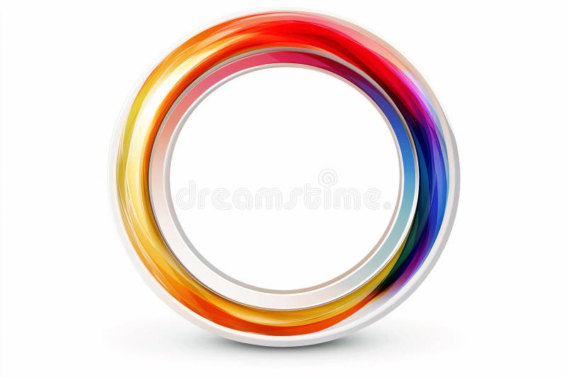 Rainbow Circle Abstract Frame Isolated on White Stock Illustration ...