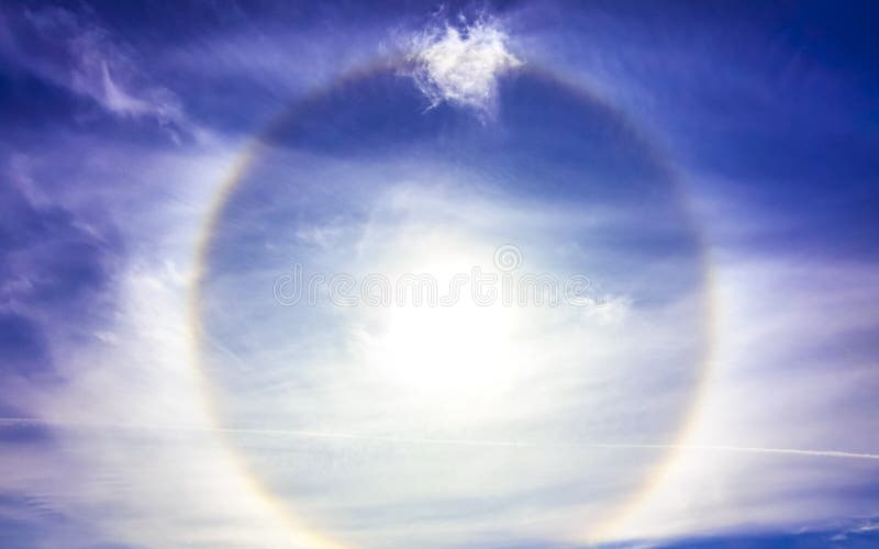 Rainbow Circle Around the Sun in the Sky Tulum Mexico Stock Image ...