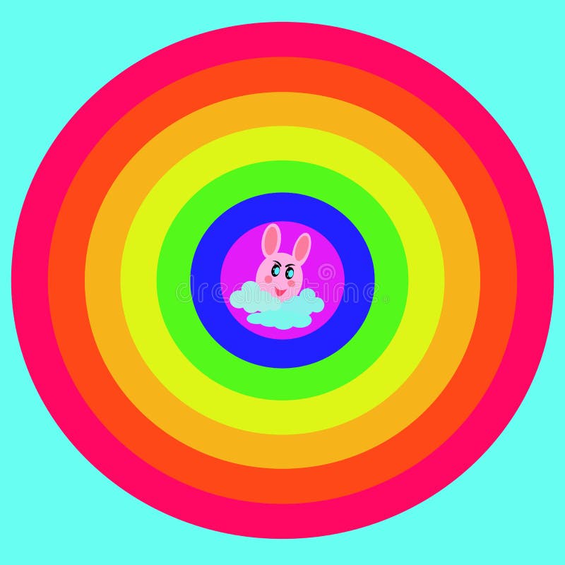 Rainbow Circle with Cartoon Animal Abstract Background Wallpaper ...