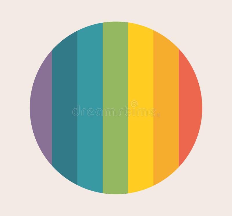 Rainbow Circle Icon, Retro Colors Stock Vector - Illustration of clip ...
