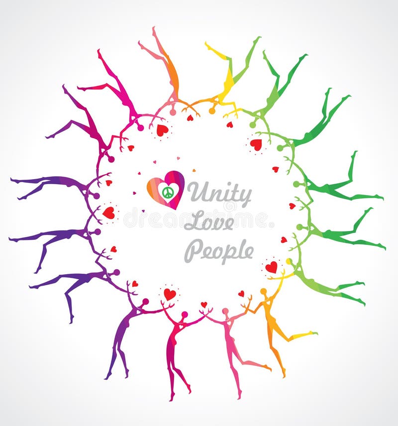 Circle of Unity and Equality Stock Illustration - Illustration of hold ...